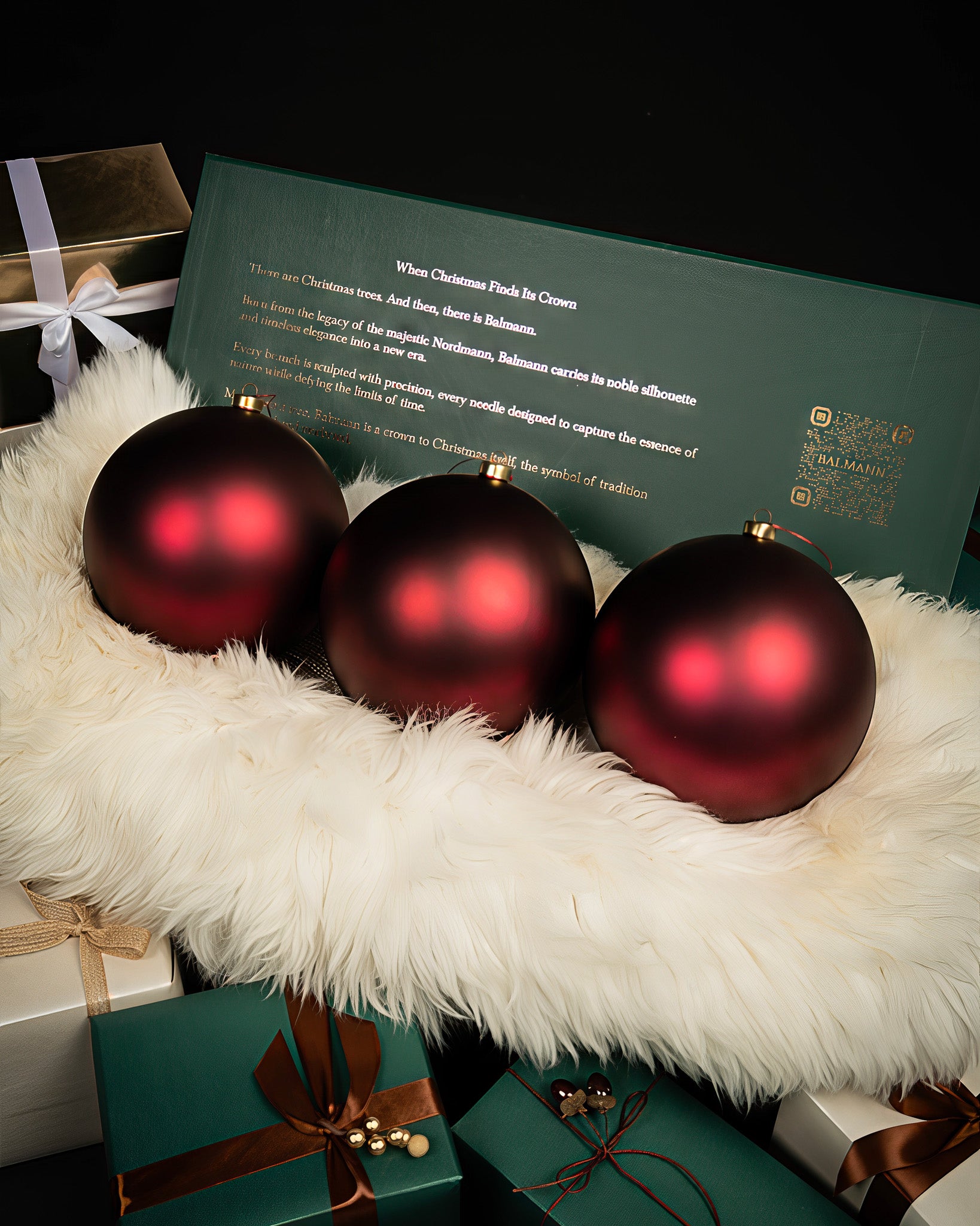 BLACK FOREST · Black Cherry Christmas Baubles Set | Balmann Tree Dubai