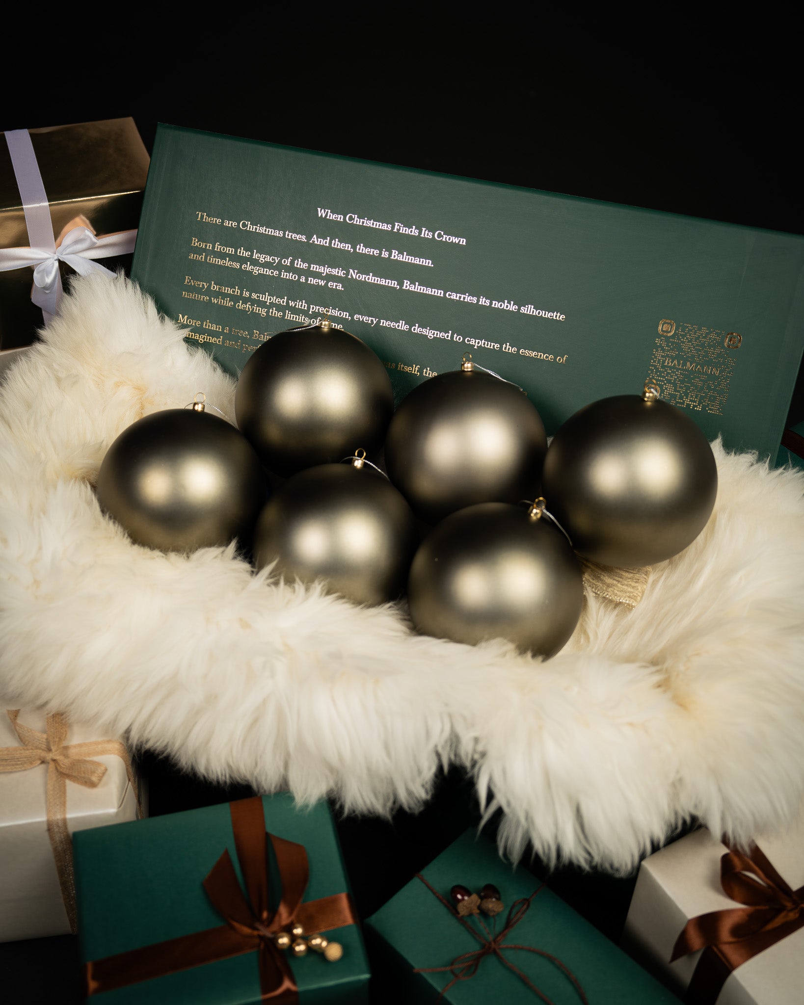 WINTER PALACE · Iron Gray Christmas Baubles Set | Balmann Tree Dubai